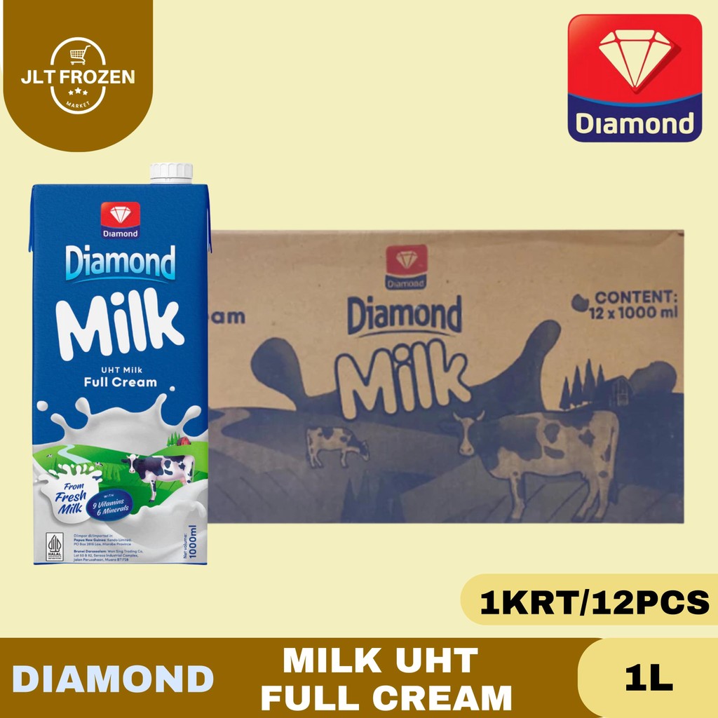 Jual Diamond Susu UHT Full Cream 1000ml -1KRT/12PCS Susu Full Cream | Shopee Indonesia