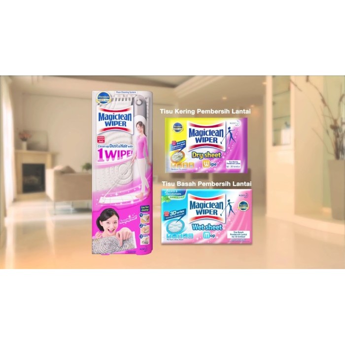 Jual Magiclean Wiper Mop Dry Sheet isi 20 Tisu Kering Pembersih Lantai ...