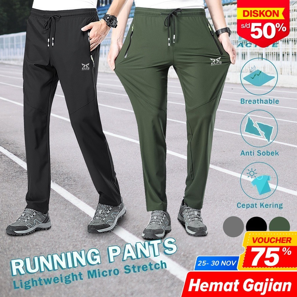 Jual DH78IM Elfs Active Running Pants - Celana Panjang Ringan Lari ...
