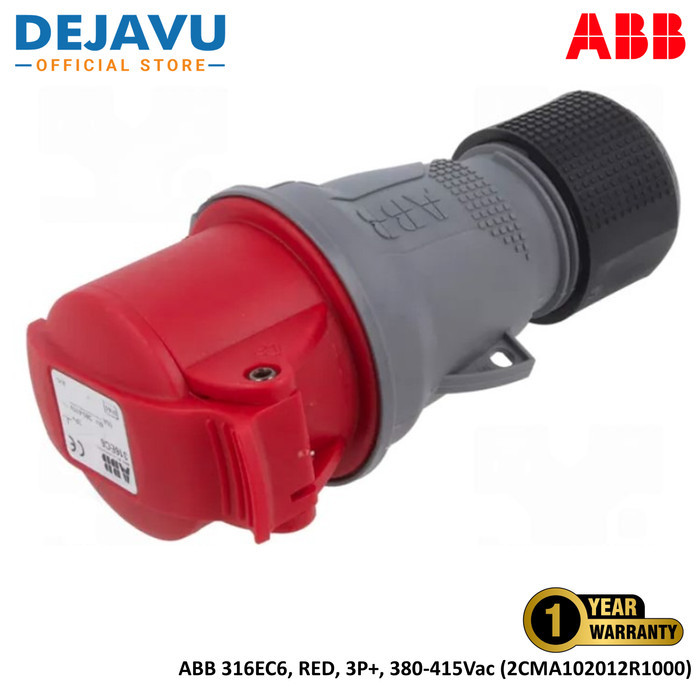 Jual ABB Industrial Connector 316EC6, RED, 3P+, 380-415Vac ...