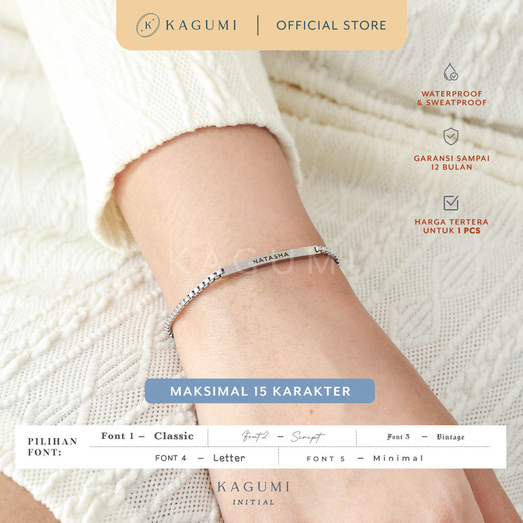 Jual KAGUMI Initial - Fritz Bracelet | Gelang Minimalis Custom Titanium ...