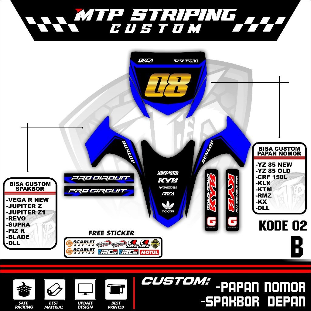 Jual DECAL STICKER RBT PAPAN NO START DAN SPAKBOR DEPAN CUSTOM TERBARU ...