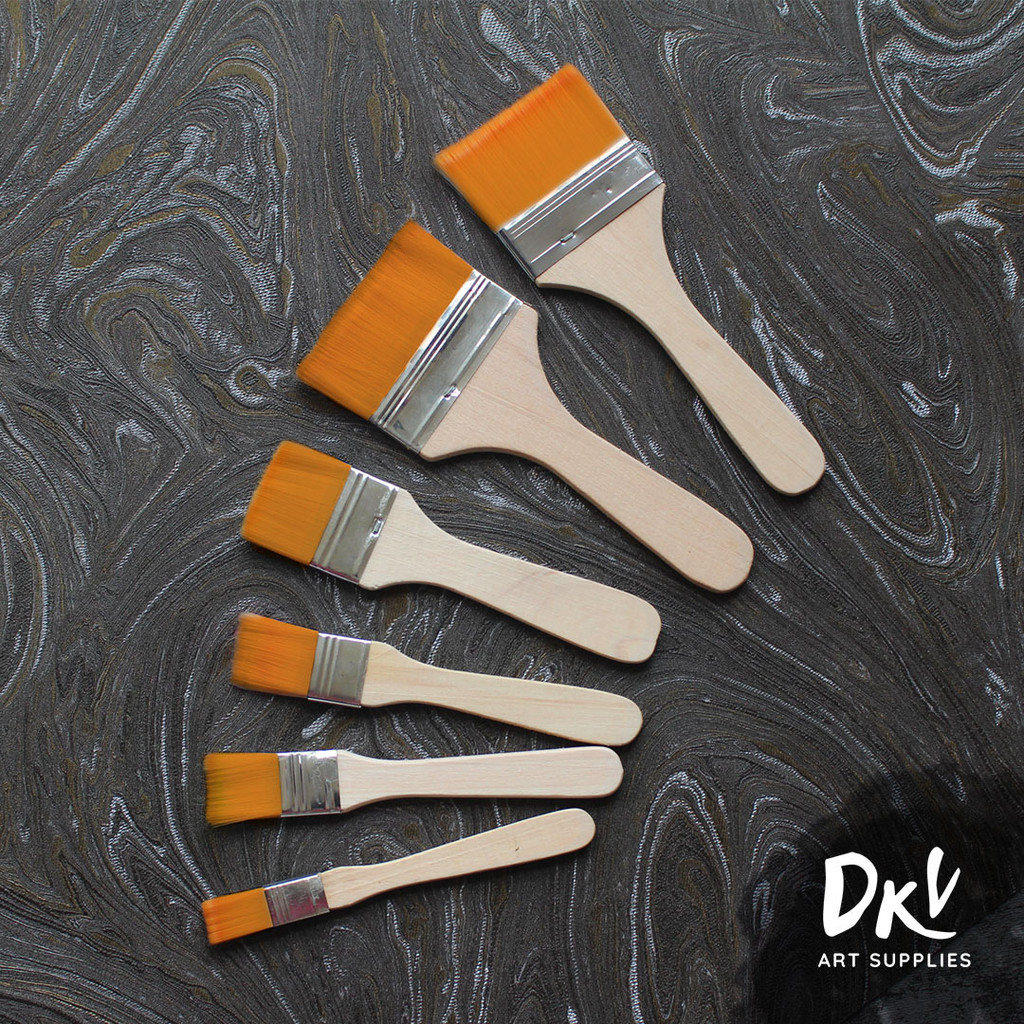 Jual Kuas Decoupage Kuas Lukis Nylon Flat Kanvas per pcs / Painting ...