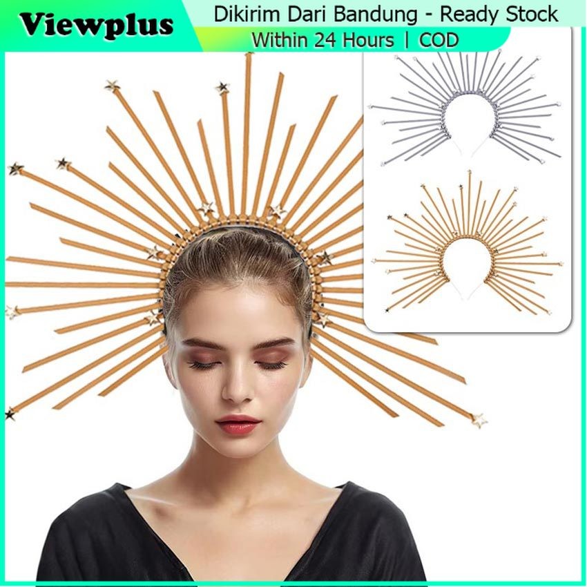 Jual Bando Halo Headband Angel Gold | Halo Crown Mahkota Tiara Mutiara ...
