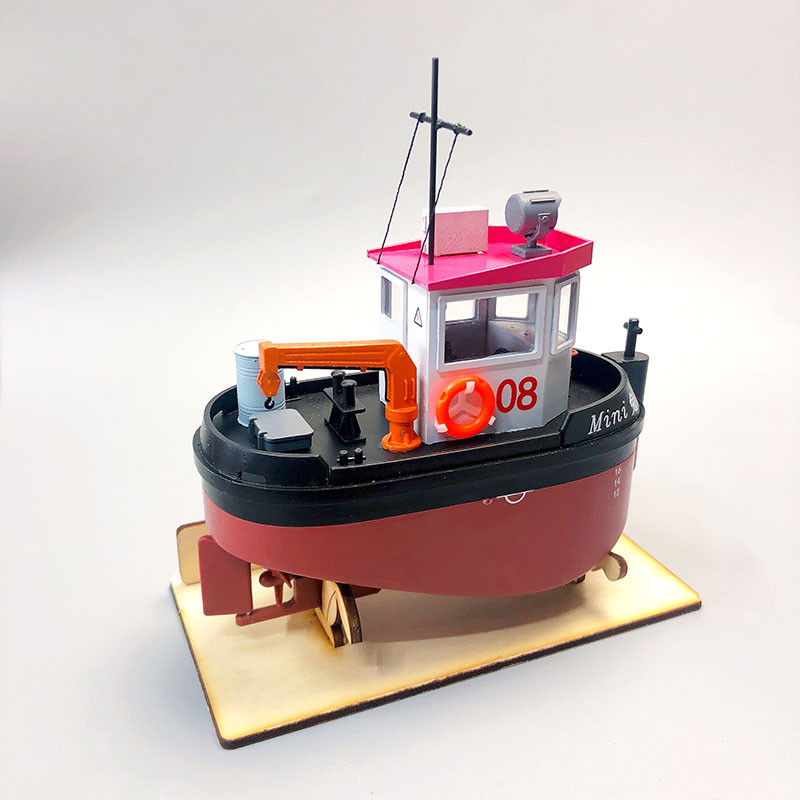 Jual RC Mini Tugboat Plastic Assembly Model Kit Q Version Cute Egg Drag ...