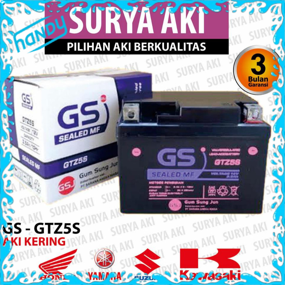 Jual Aki Motor GTZ5S MF Aki Kering Honda Kharisma Motor Honda Beat Vario 110 Supra X 125 Scoopy ...