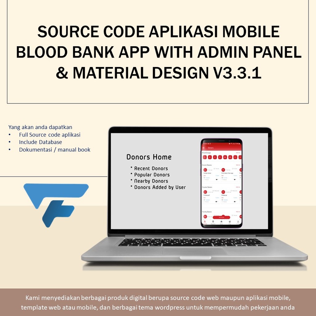 Jual SOURCE CODE APLIKASI MOBILE BLOOD BANK APP WITH ADMIN PANEL & MATERIAL DESIGN V3.3.1 ...