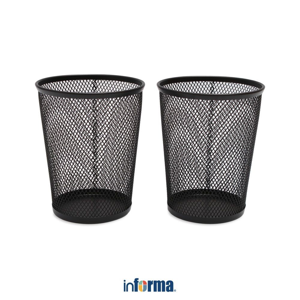 Jual Tempat Alat Tulis Meja Round Set 2 pcs - Hitam Pen Storage Tempat ...