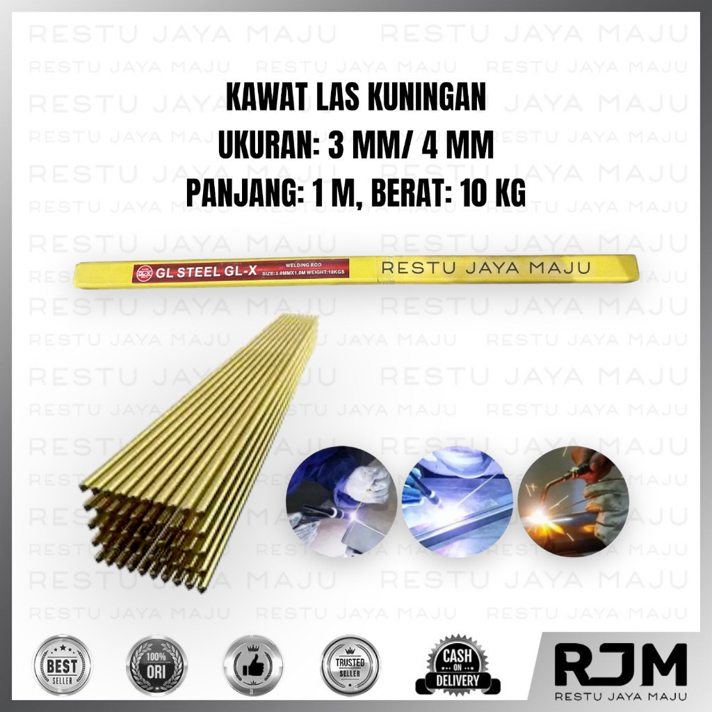 Jual PROMO ONGKIR [20 kg] GLSTEEL GL-X Kawat Las Kuningan 10kg 3 4 mm Panjang 1 meter Welding ...