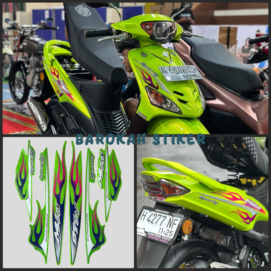 Jual Striping stiker Yamaha mio 2006 2007 sporty striping api HIJAU ...