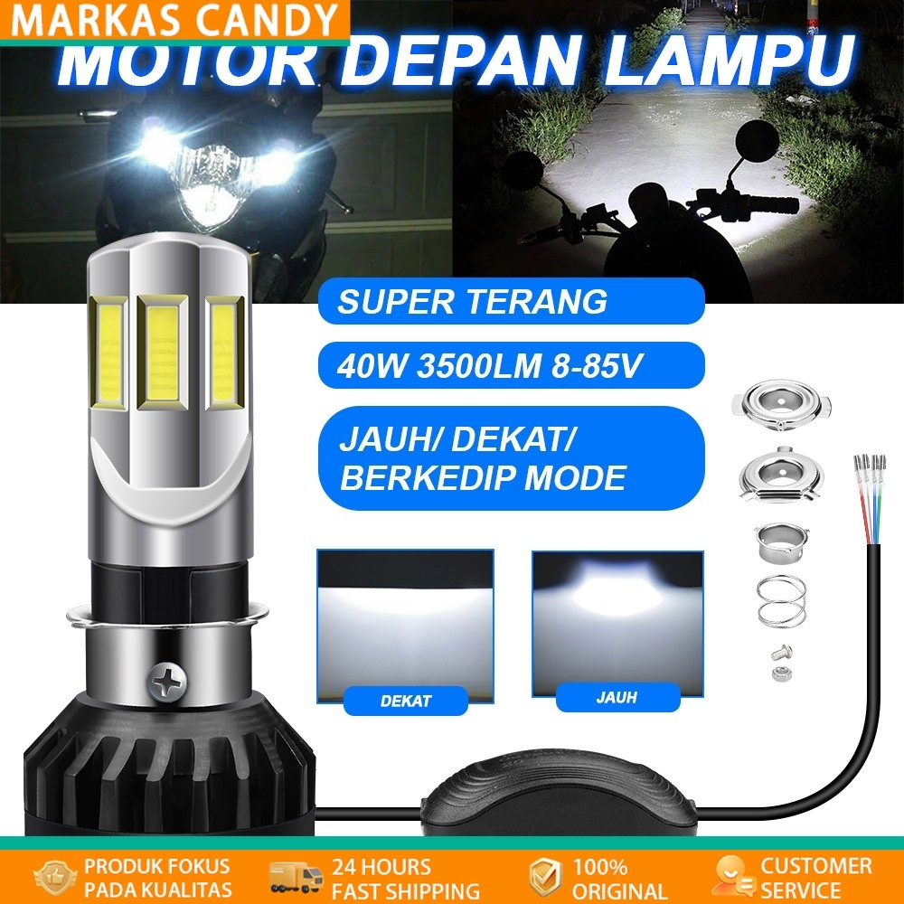 Jual Lampu Led Motor H4 H6 6 Sisi SUPER TERANG AC/DC 40 Watt KIPAS ...