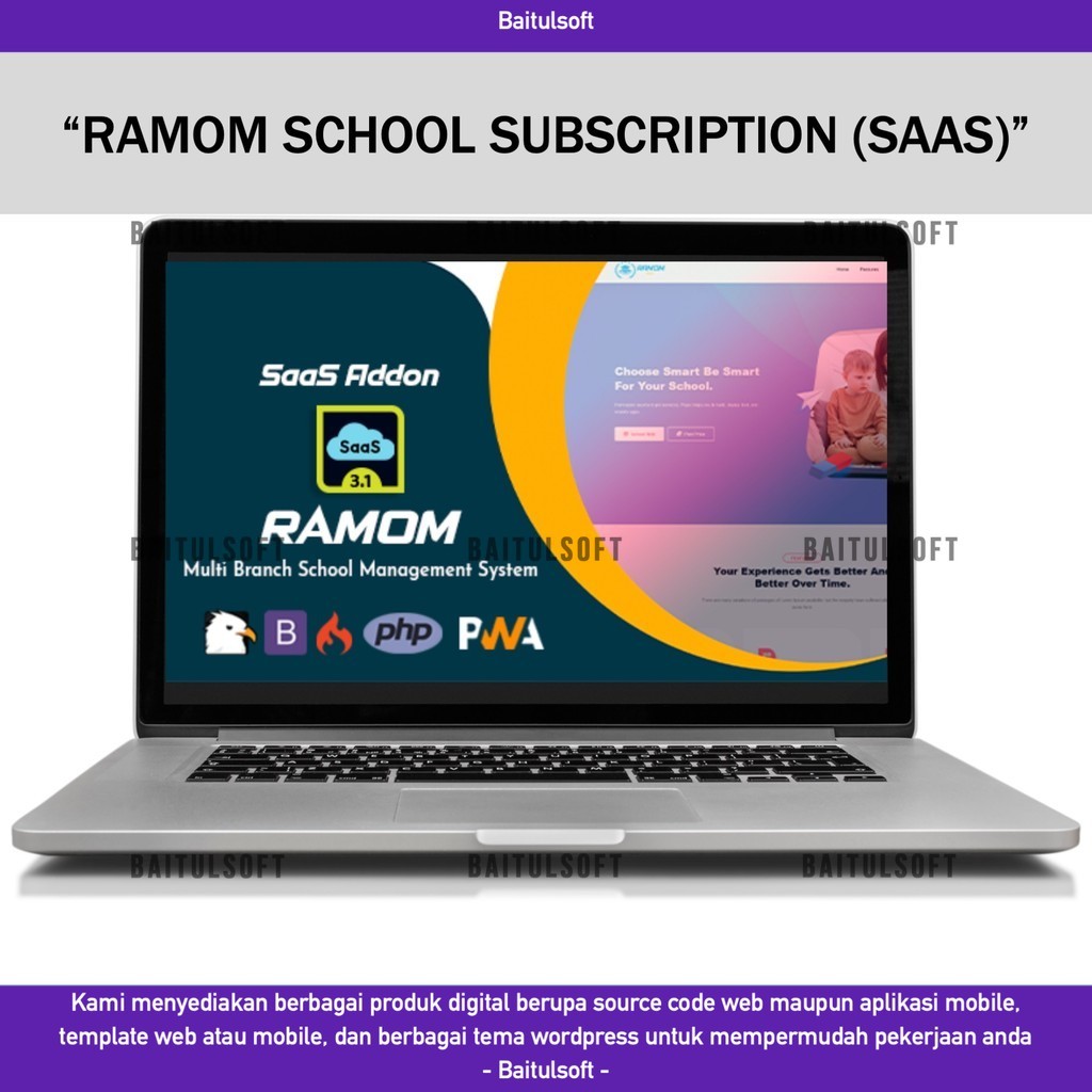 Jual SOURCE CODE APLIKASI WEB RAMOM SCHOOL SUBSCRIPTION (SAAS) D176 ...
