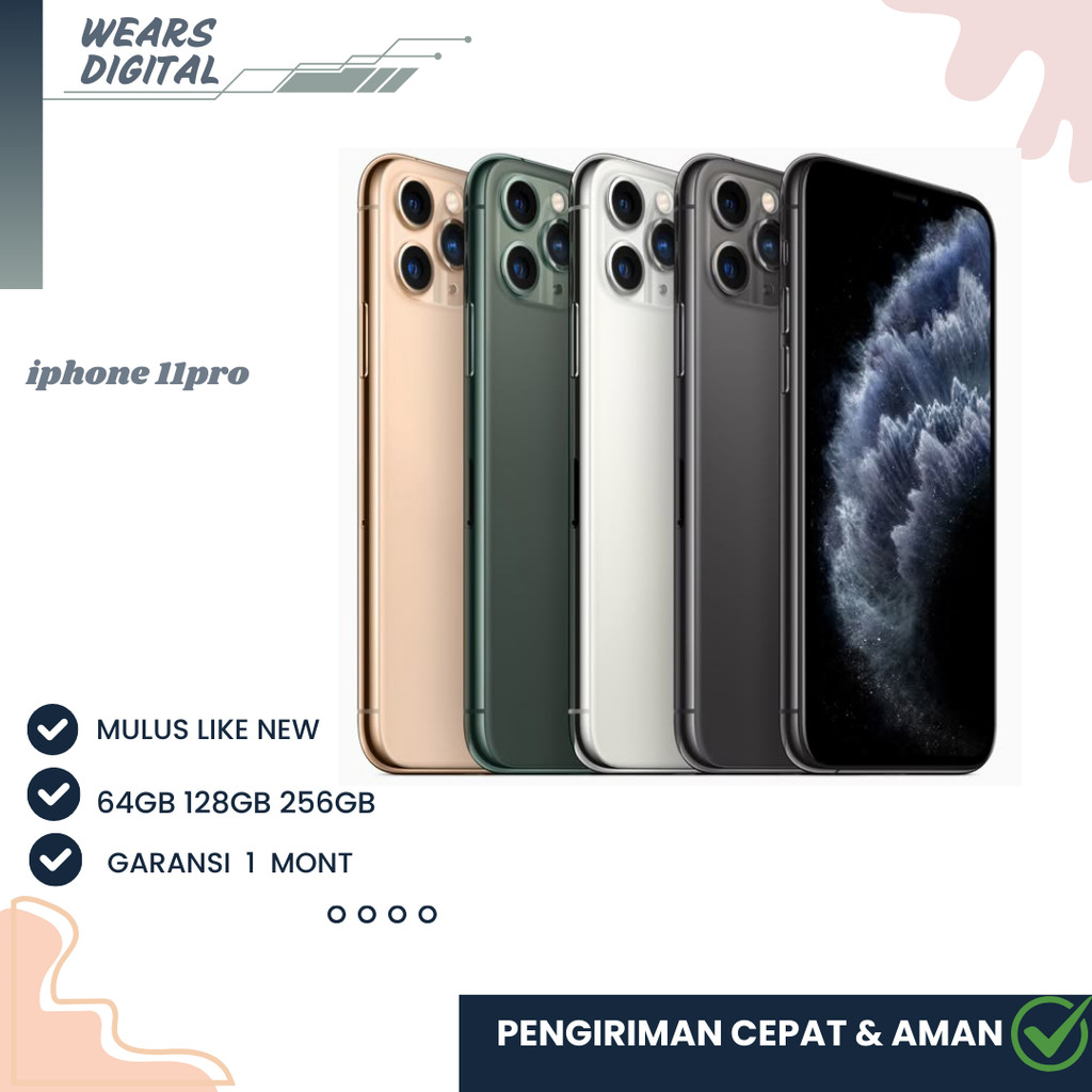 Jual iphone 11 pro minus 64gb /128gb /256gb original 100% fullset mulus | Shopee Indonesia