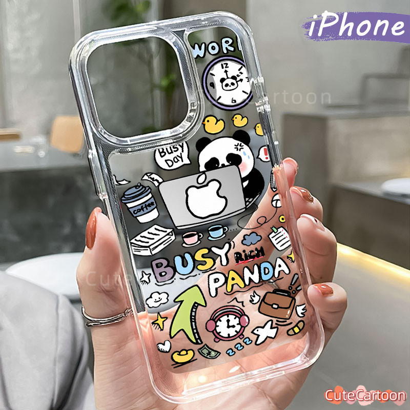 Jual Kartun Working Panda PC Case iPhone 13 15 11 12 14 Pro Max XR X Xs ...