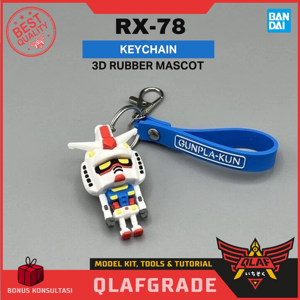 Jual RX-78 Gunpla-Kun 3D rubber mascot keychain - gantungan kunci ...