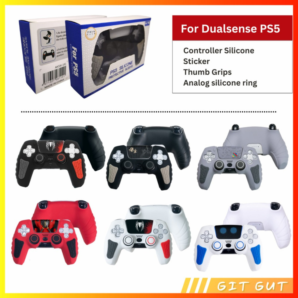 Jual PS5 Dualsense Set Silicone Cover Sticker Thumb grip Stick Controller | Shopee Indonesia