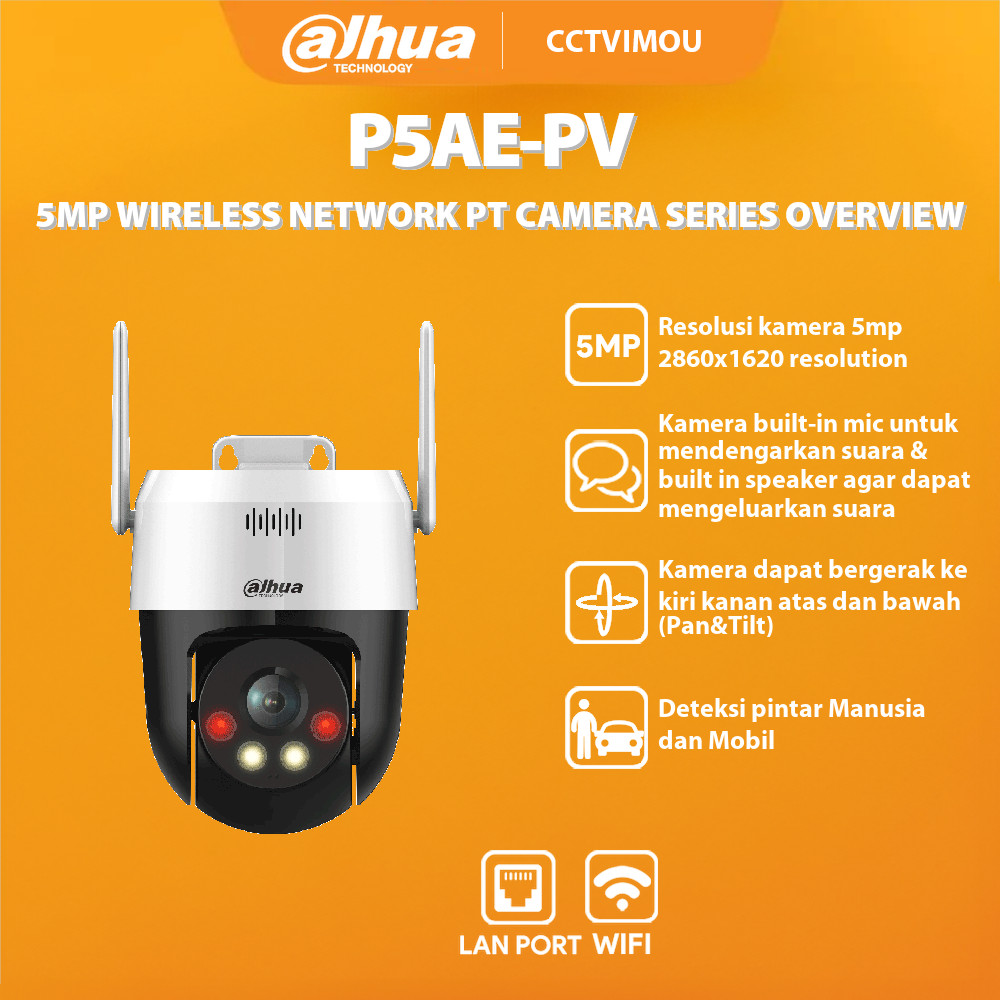 Jual DAHUA P5AE-PV 5MP WIRELESS NETWORK PT CAMERA SERIES OVERVIEW | Shopee Indonesia