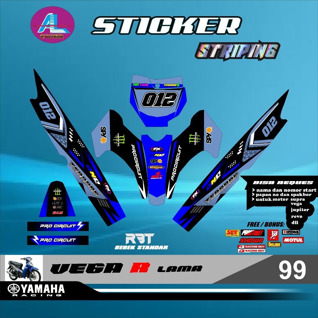 Jual Sticker RBT VEGA OLD/LAMA MOTOR RBT BEBEK MODIF SUPERMOTO YZ CRF ...