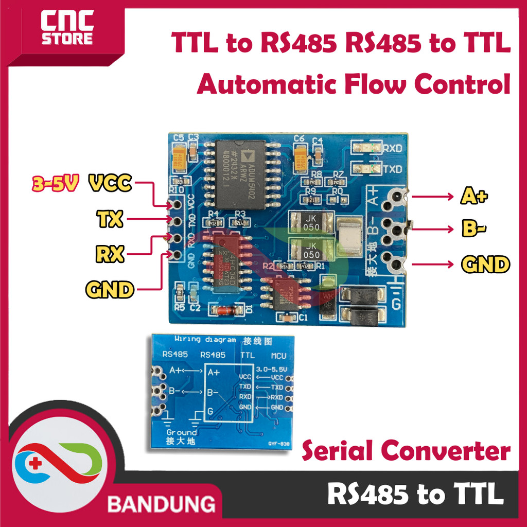 Jual TTL to RS485 RS485 to TTL Industrial Grade Single Chip Microcomputer Hardware Automatic ...