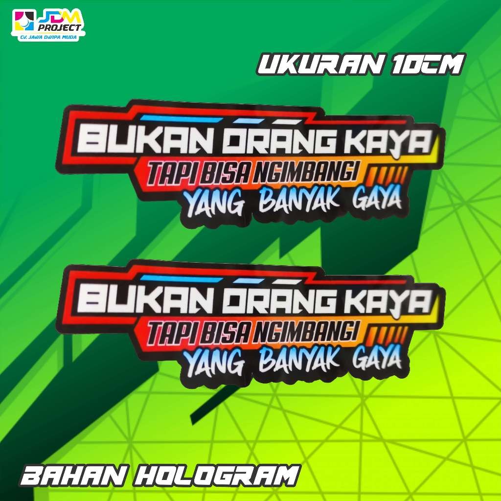 Jual Cetak Kilat - - stiker bukan orang kaya / stiker kata - kata ...