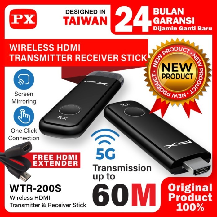 Jual PX WTR-200S Wireless Audio Video Transmitter Receiver Extender ...