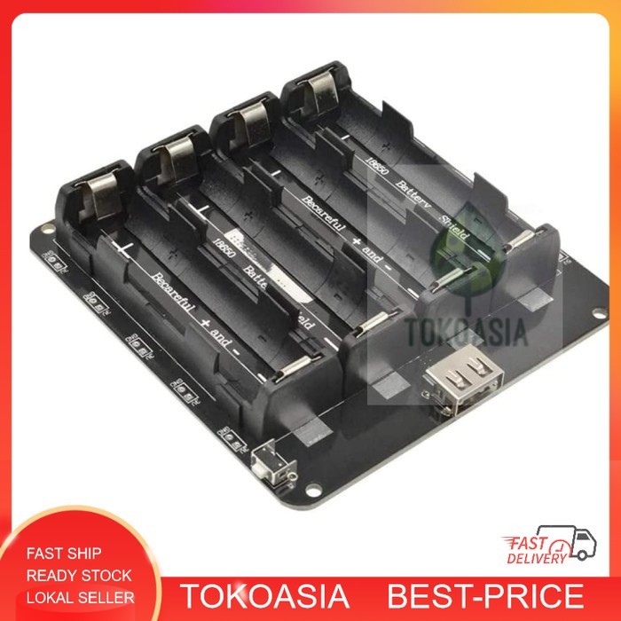 Jual 18650 Battery Holder Case 4-Channel Micro USB Interface Battery ...