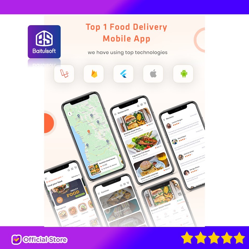 Jual Source Code Aplikasi Foodie Ubereats Clone Food Delivery App