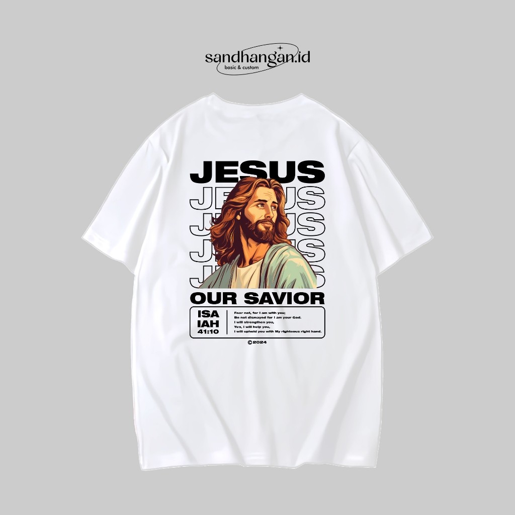 Jual KAOS JESUS OUR SAVIOR ROHANI YESUS KRISTEN KATOLIK KUTIPAN AL ...