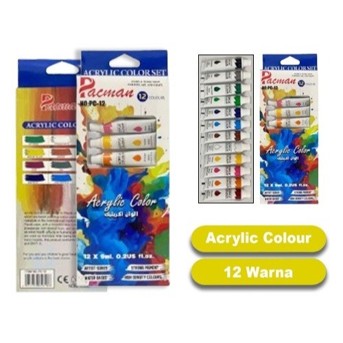 Jual Cat Lukis Akrilix / Cat Acrylic Colour Kanvas 9ml ( 12 Warna x 9 ...