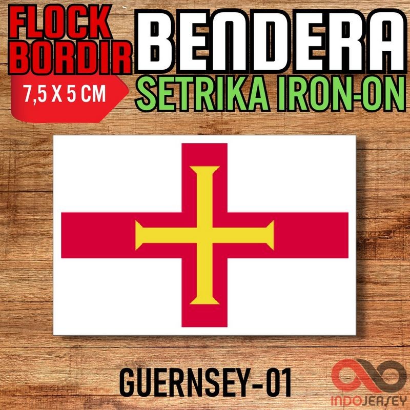 Jual Patch Badge Flock Setrika iron-on BORDIR Negara BENDERA - GUERNSEY [01] | Shopee Indonesia