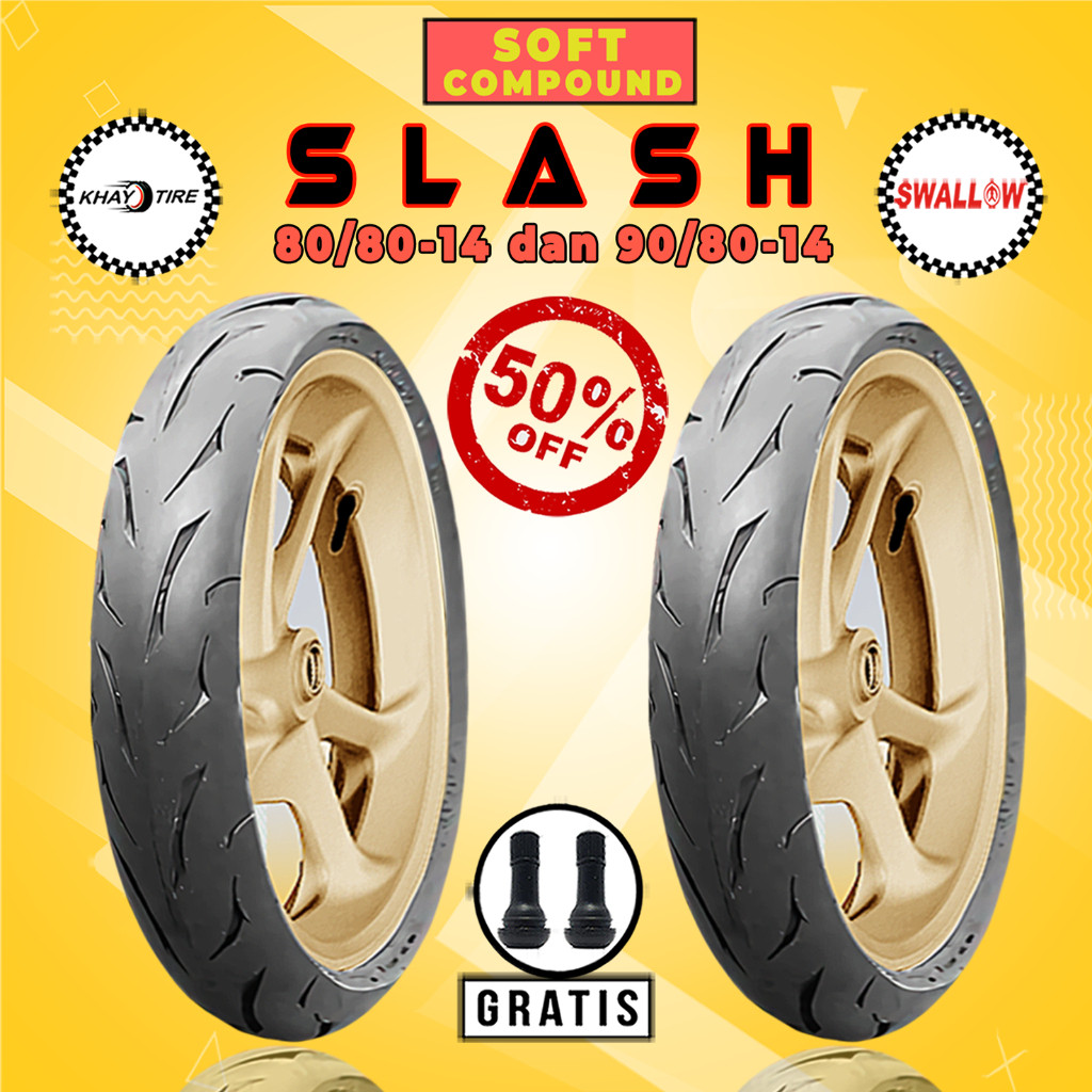 Jual Paket Ban Soft Compound Motor Matic SWALLOW SLASH 80/80-14 + 90/80 ...