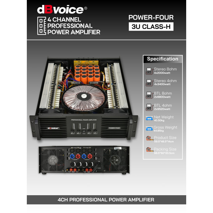 Jual Power DB Voice POWER FOUR Original Amplifier Class H 4 Channel ...