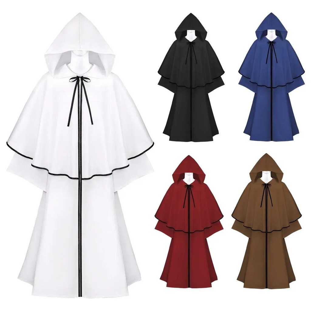 Jual Medieval Hooded Robe Monk Priest Robe Adult Halloween Carnival ...