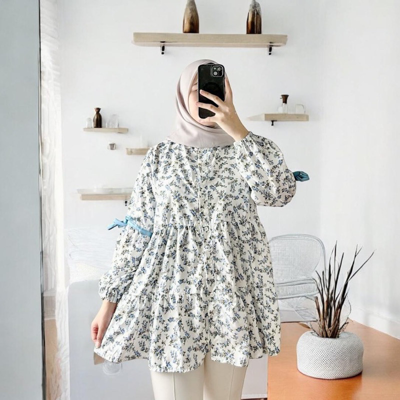 Jual ZERAX - ZFS BLOUSE OVERSIZE KIYURA MOTIF BUNGA-BUNGA / MAUDY ...
