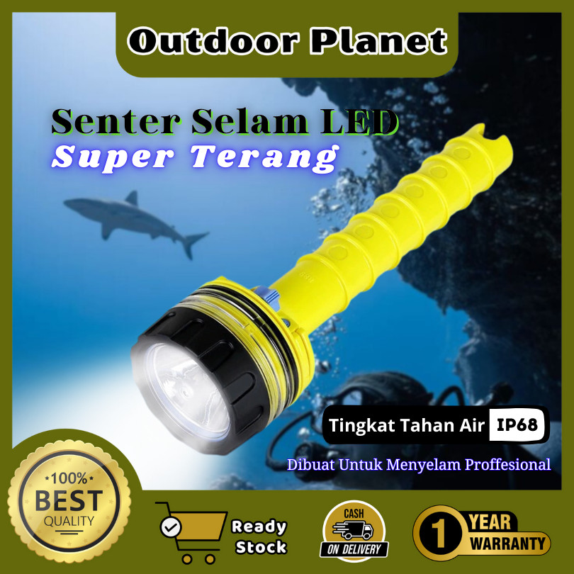 Jual OUTDOOR Planet (GARANSI 1 TAHUN)Senter Selam Scuba Underwater Waterproof Led Senter Diving ...