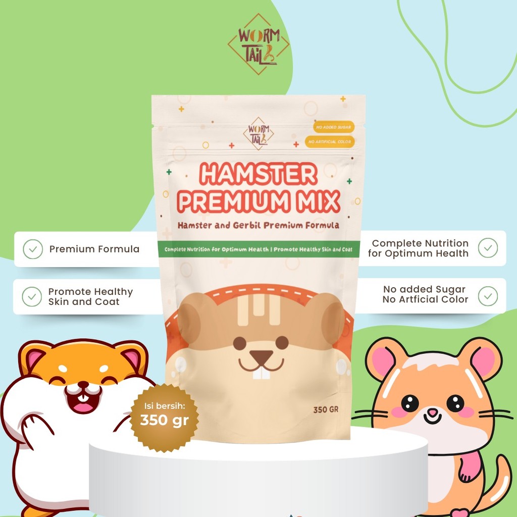 Jual WORMTAIL Makanan Hamster Premium Hamster Mix Food 350gr | Shopee ...