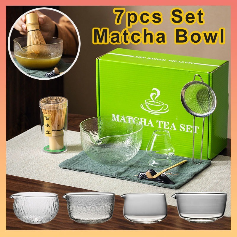Jual Matcha Set Jepang 7 Pcs Lengkap / Matcha Glass Bowl Set 7in1 Alat ...