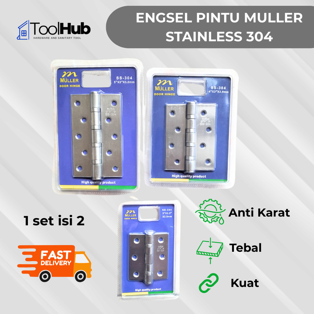 Jual MULLER - Engsel Pintu Besi dan Jendela Tebal 3 4 5 Inch Stainless ...