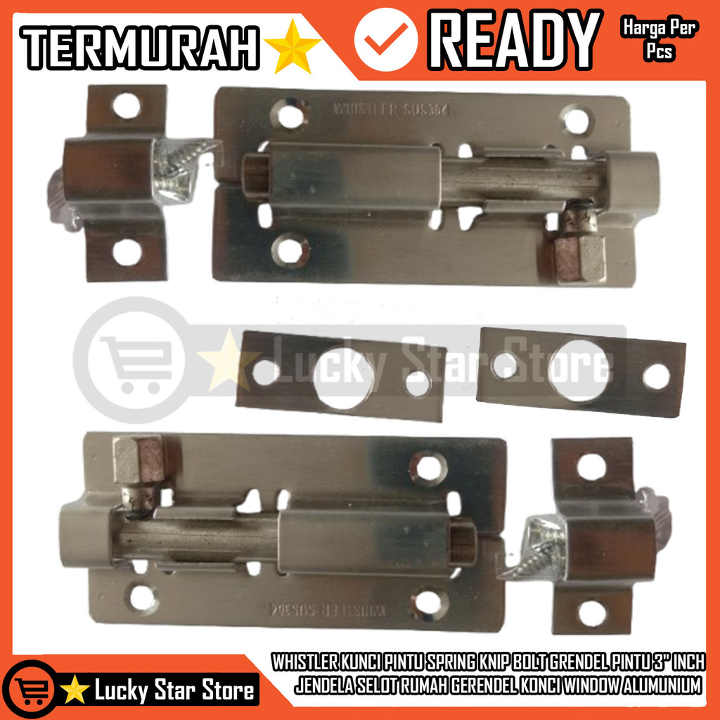 Jual Whistler Bolt Grendel Pintu 3" Inch Inci Kunci Pintu Spring Knip ...