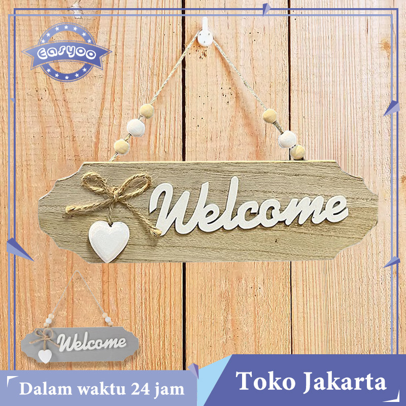 Jual Papan Toko Welcome Papan Welcome Sign Dari Kayu | Shopee Indonesia
