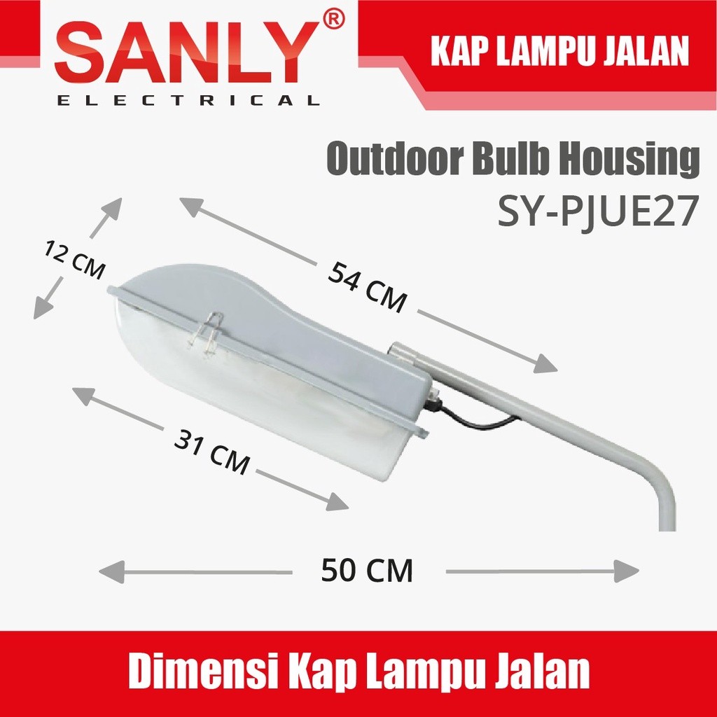 Jual Kap Lampu Jalan E27 Lampu Jalan PJU E27 - Kap Aja + Tiang + Kabel TERLARIS | Shopee Indonesia