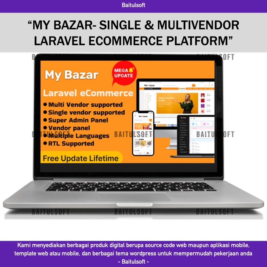Jual MY BAZAR- SINGLE & MULTIVENDOR LARAVEL ECOMMERCE PLATFORM D283 | Shopee Indonesia