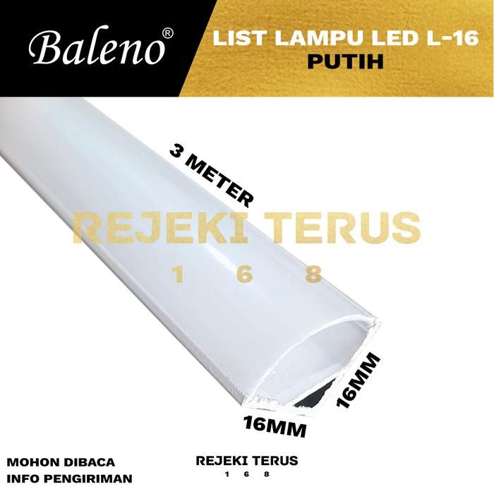 Jual List Lampu LED Strip Siku PUTIH 3 METER Rumah Lis Cover Aluminium ...