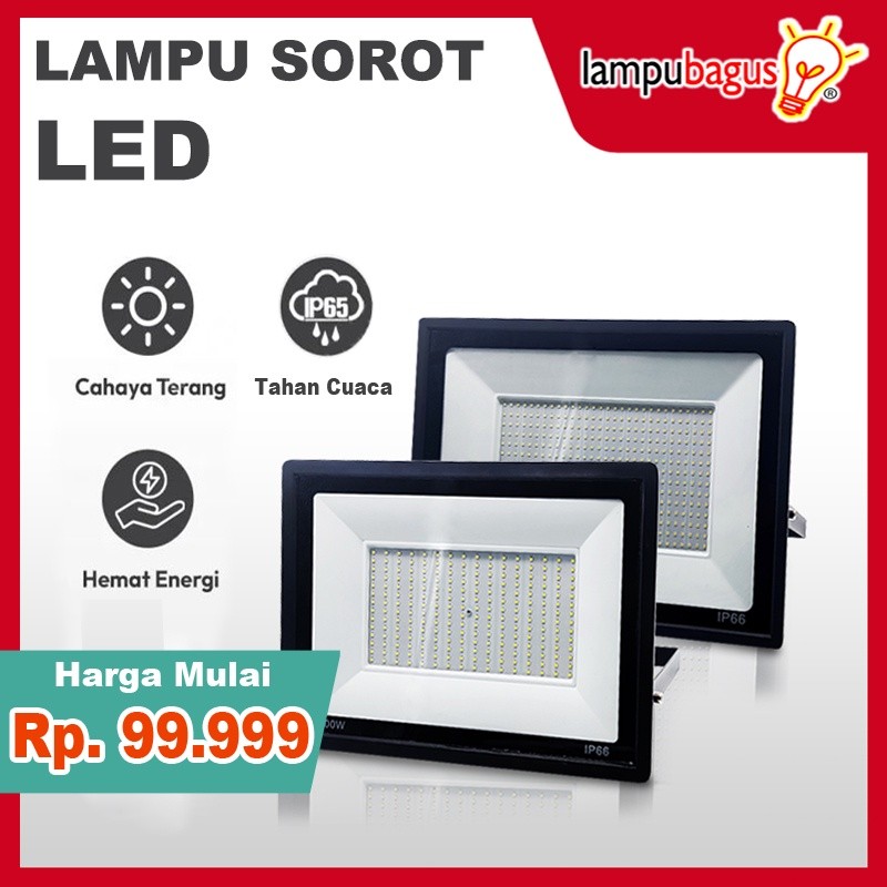 Jual Lampu Sorot LED 200W/300W - Floodlight Taman IP65 Tahan Air Outdoor | Shopee Indonesia