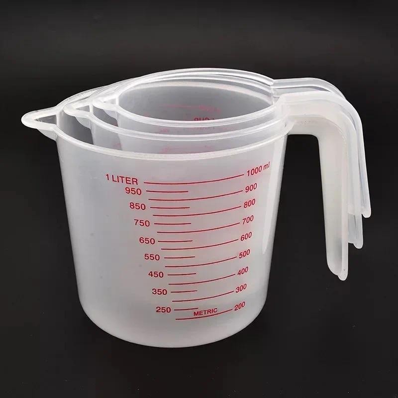 Jual 3pcs Baking Liquid Measuring Cups PVC Scale Cup Plastic Measuring ...
