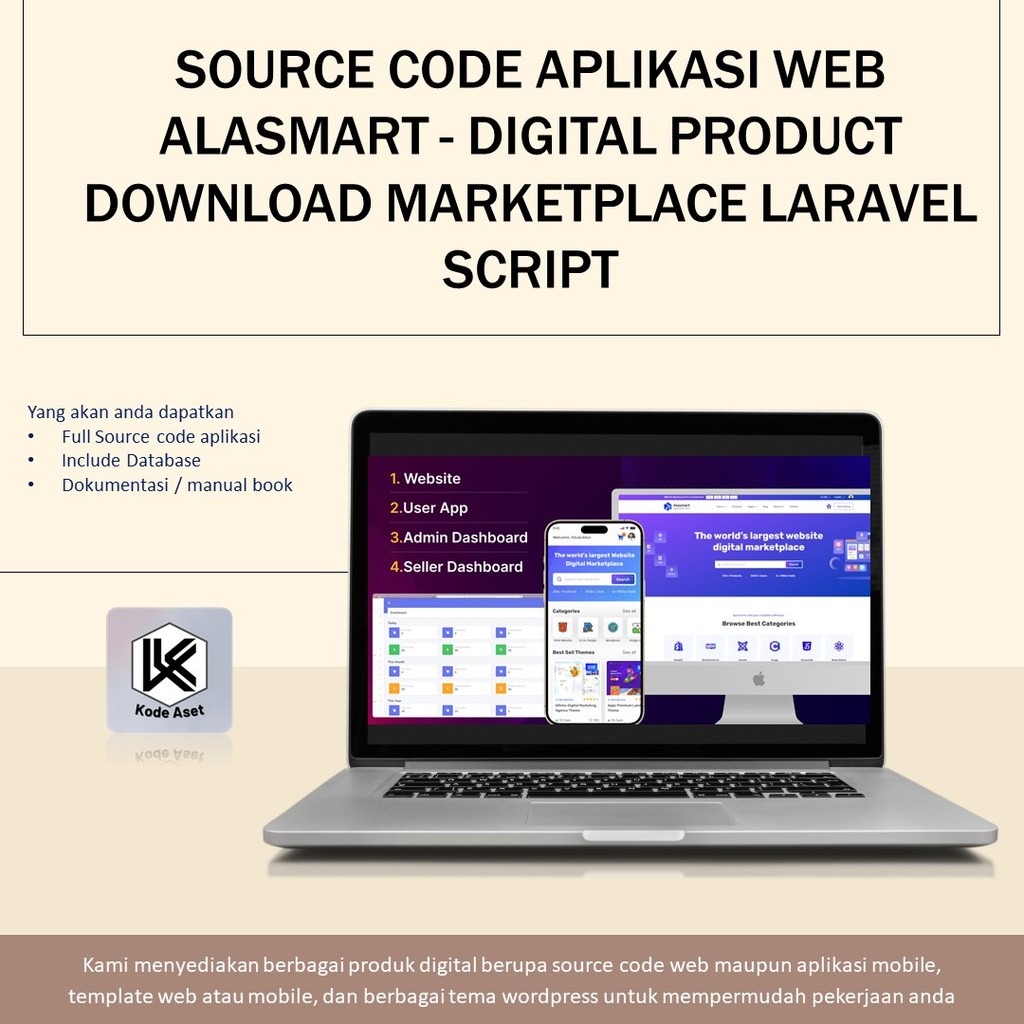 Jual SOURCE CODE APLIKASI WEB ALASMART - DIGITAL PRODUCT DOWNLOAD MARKETPLACE LARAVEL SCRIPT ...