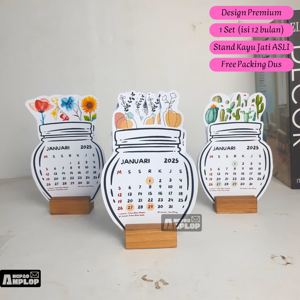 Jual KALENDER MEJA 2025 AESTHETIC BLOOMY FLOWERS / KALENDER MEJA ...