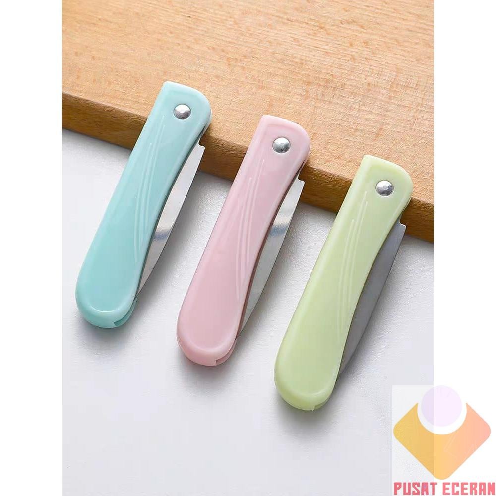 Jual pisau mini portable pisau lipat stainless gagang plastik pisau ...