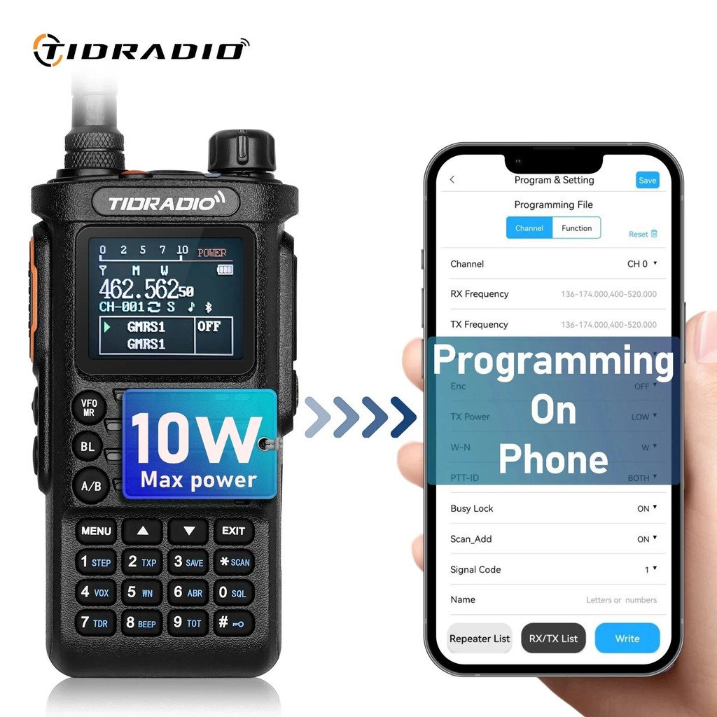 Jual TIDRADIO TD H8 10W High Power Walkie Talkie Long Range Portable Two Way Radio Connection ...