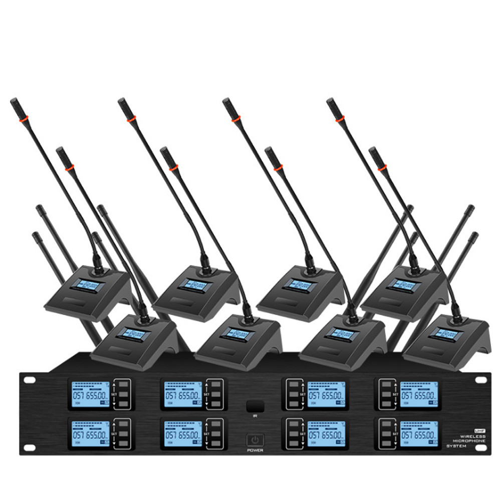 Jual Professional UHF wireless microphone 8 channel meeting Mickey ...